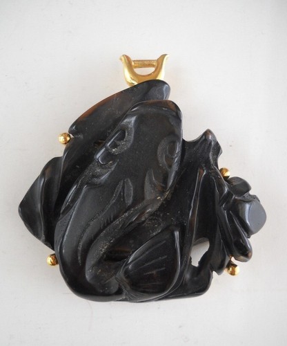Vintage Trifari Molded Black Plastic Koi Fish Pendant, Crown Mark | eBay