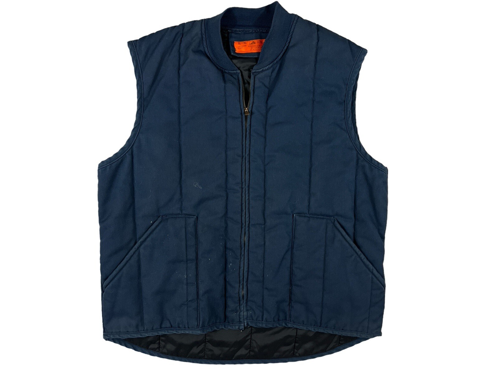 VTG Red Map Quilted Utility Work Vest Men Sz XL-REG N… - Gem