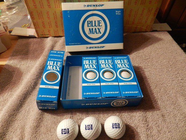 1 Dozen Vintage Dunlop Blue Max Bright White Pepsi Cola Logo Golf Balls ...