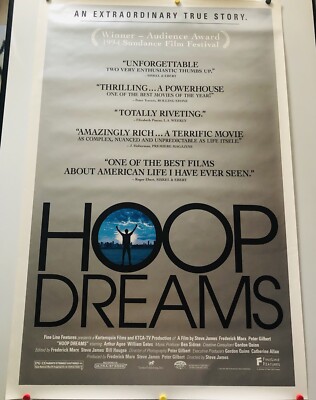 HOOP DREAMS Original Movie Poster 27X41 Award Winning Documentary 1990 ...