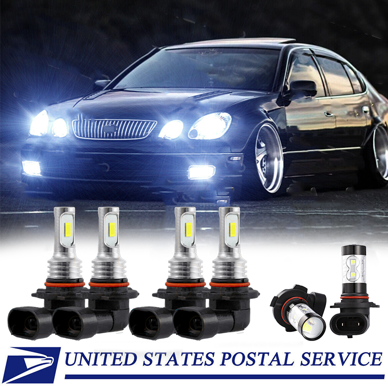 For Lexus GS300 1998-2004 LED Headlights High Low + Fog Lights Bulbs ...