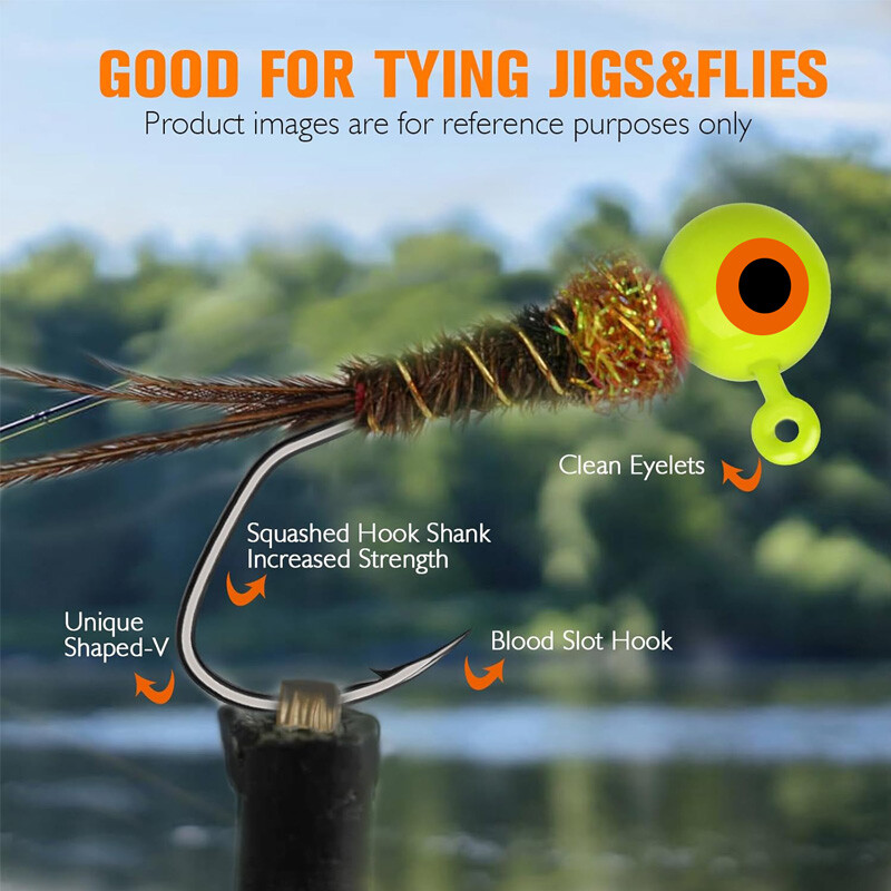 50/100pcs Round Jig Heads Fishing Hook Crappie Bass Trout Lure 1/64 1/ ...