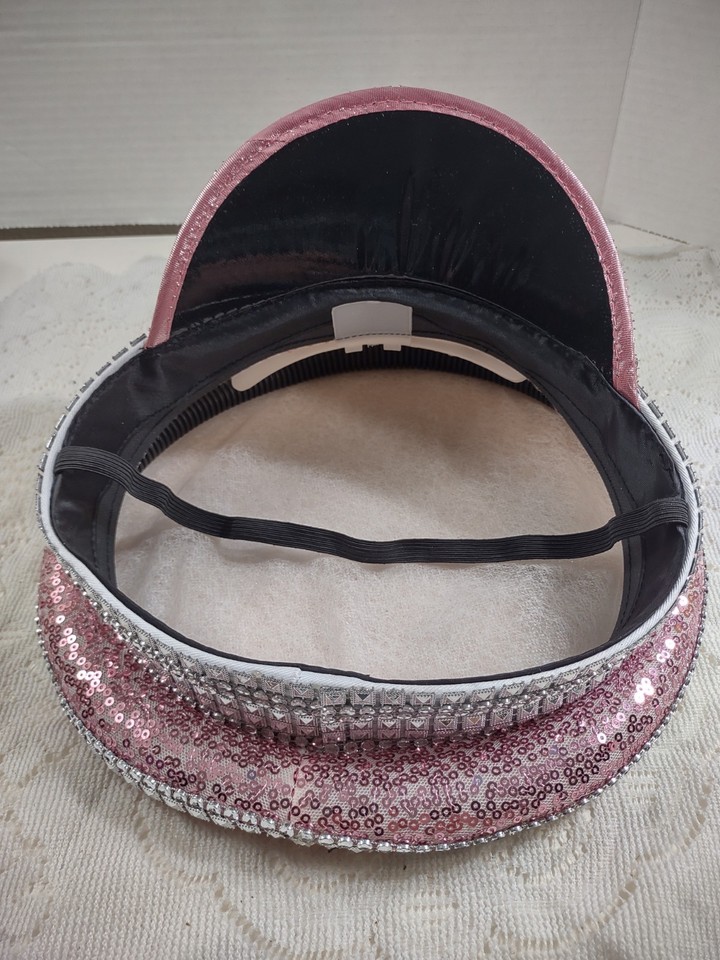 Lady Sequin Rhinestone Captain Hat Party Festival Clubwear Pink Cap ...