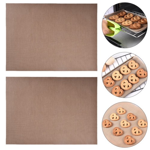 2 Sheets Reusable Baking Non-stick Oilcloth Heat Resistant Mat Tray ...