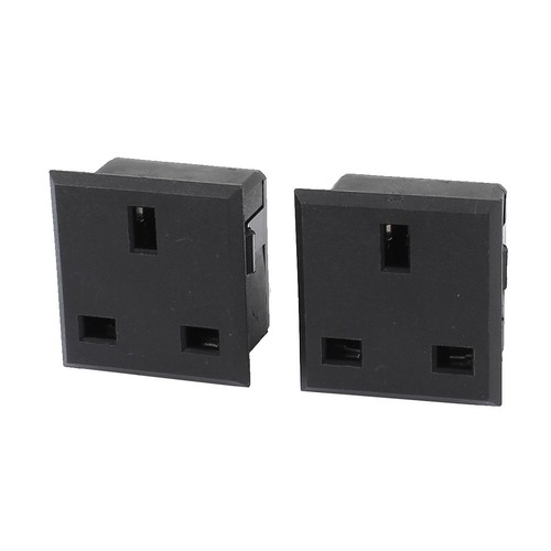 2 Pcs AC 250V UK Socket Square Cabinet Panel Outlet Power Receptacle ...