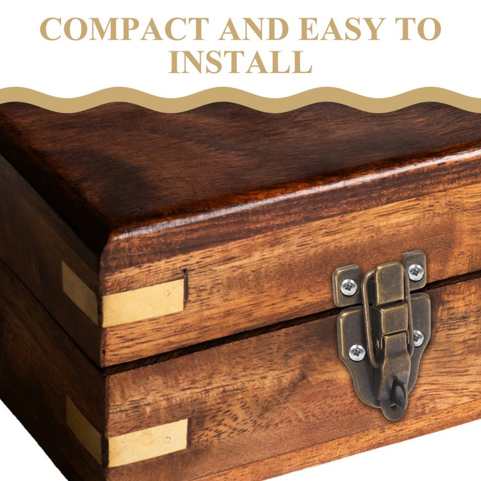 6Pcs Antique Wooden Gift Box Lock Jewelry Box Latches for Cabinets and ...