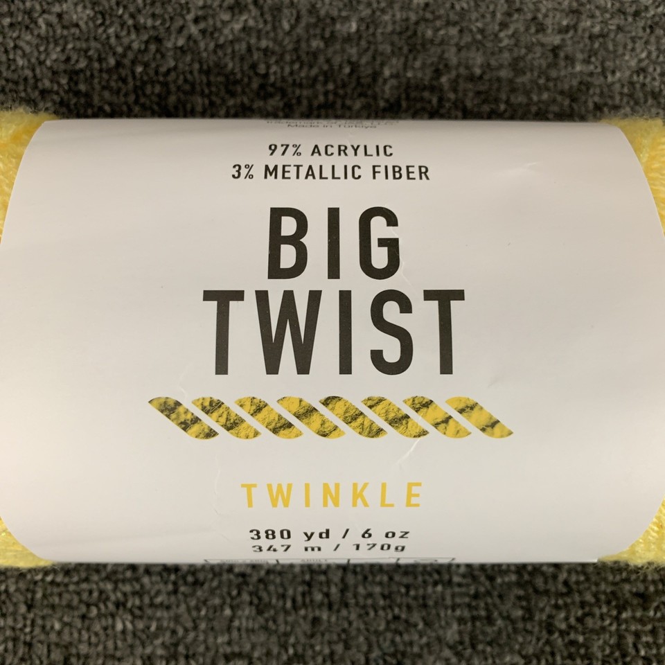 Big Twist Twinkle Yarn Yellow Weight #4 100% Acrylic 6oz/380yds | eBay