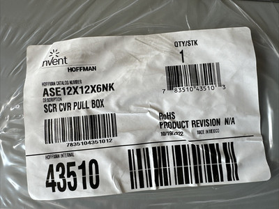NEW NVENT ASE12X12X6NK Hoffman Enclosure SCR CVR Pull Box 43510 | eBay