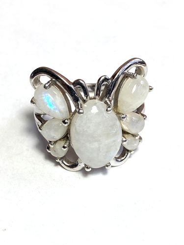 Sterling Silver Rainbow Moonstone Butterfly Ring Size 10.25 - BBJ | eBay