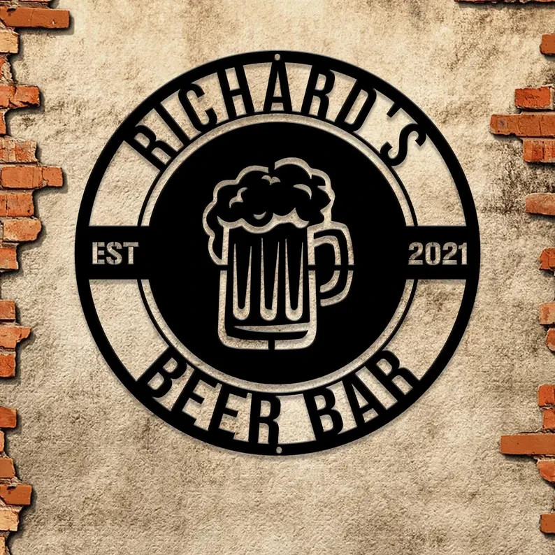 Personalized Bar Sign, Custom pub decor adds charm to man caves and ...
