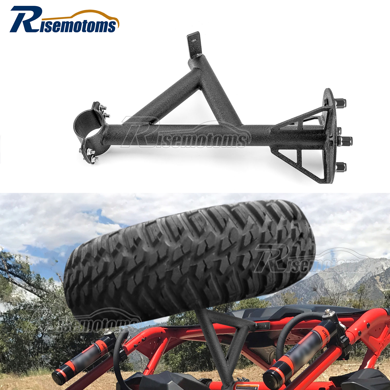 For Can Am Maverick X3 /Max /Turbo/R UTV Spare Tire Carrier Mount Rack ...