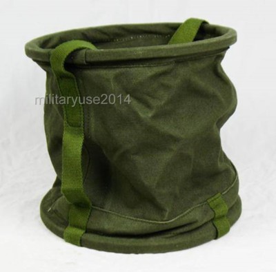 WW2 MILITARY CANVAS CARRIABLE WATER BUCKET MATERIAL PORTABLE OUTDOOR ...
