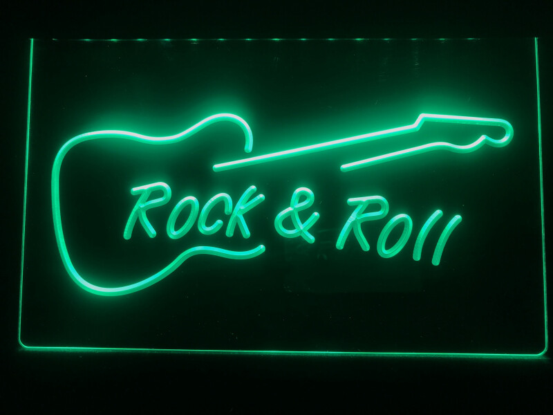 Guitar Rock & Roll Neon LED light Sign Club Pub Decorations size 12 x 8 ...