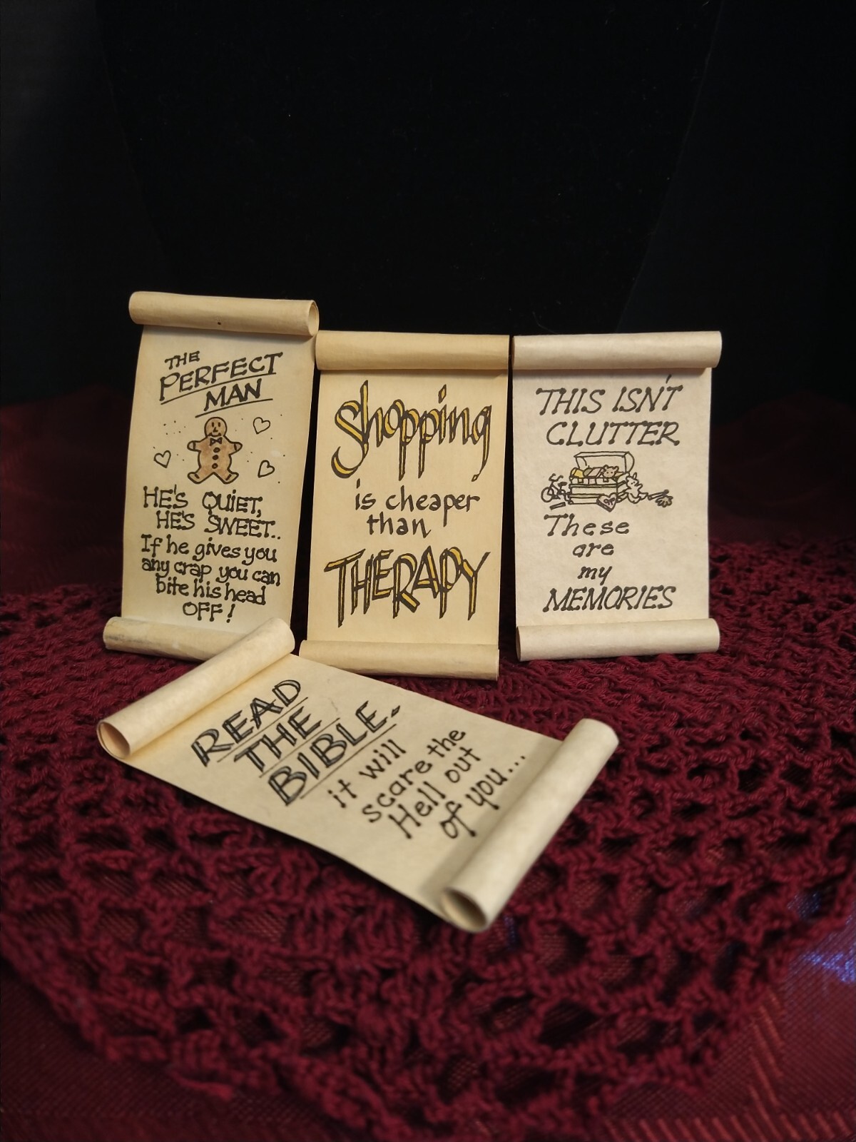 Paper Scroll Jokes Decorative Fridge Magnet Set of 4 | eBay