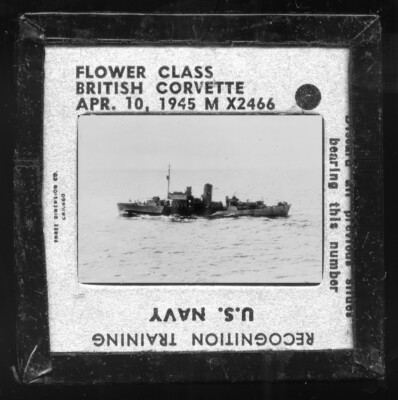 HMS Flower Class Corvette US Navy Recognition Training 35mm slide 1945 ...