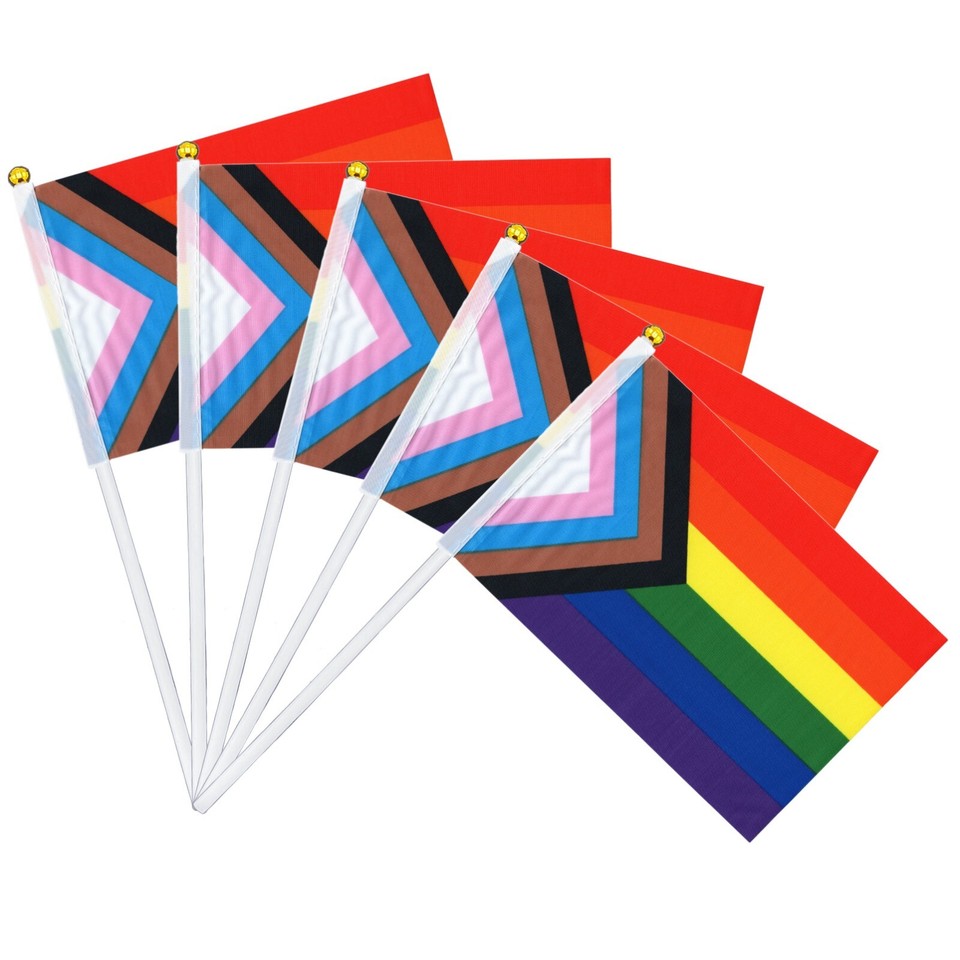 Mini PRIDE HANDHELD FLAG, LGBT Rainbow Trans Genderfluid Asexual ...