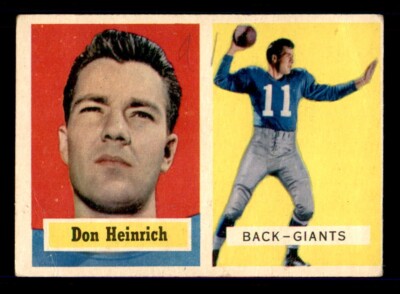 1957 Topps Football #47 Don Heinrich GD | eBay