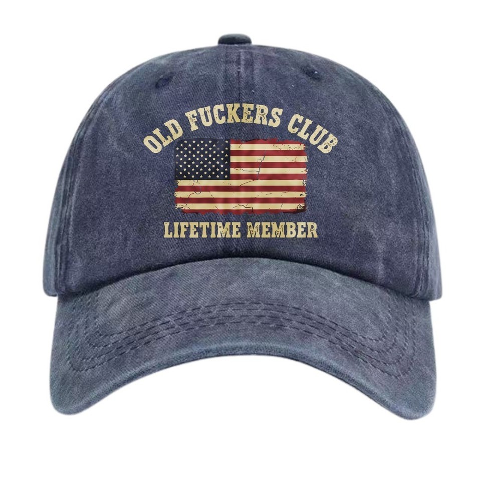 Old F*ckers Club Vintage Dad Hat Patriotic USA Flag Baseball Cap ...