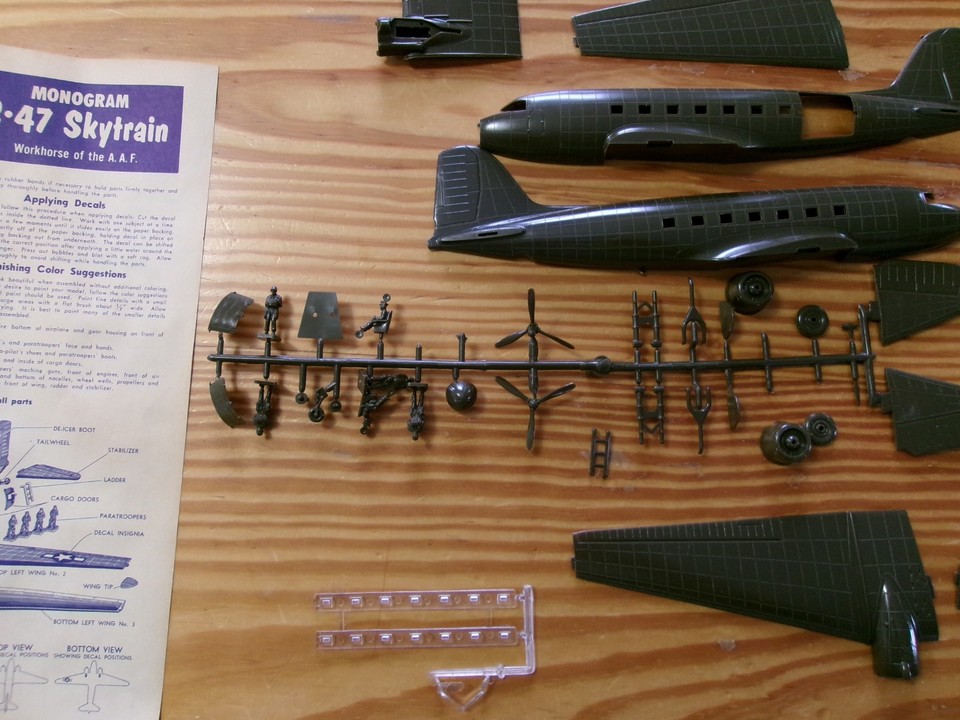Monogram ~ C*47 Skytrain Kit PA11*98 Unbuilt in Original Box-1955 4/4 ...