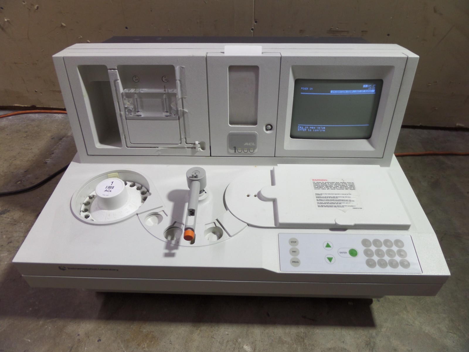 ACL 1000 INSTRUMENTATION LABORATORY AUTOMATED COAGULATION LAB ANALYZER ...