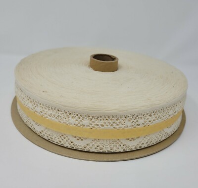 85 Yards Spool of Natural Ivory Scalloped Lace Craft Ribbon Trim 2-1/4 ...