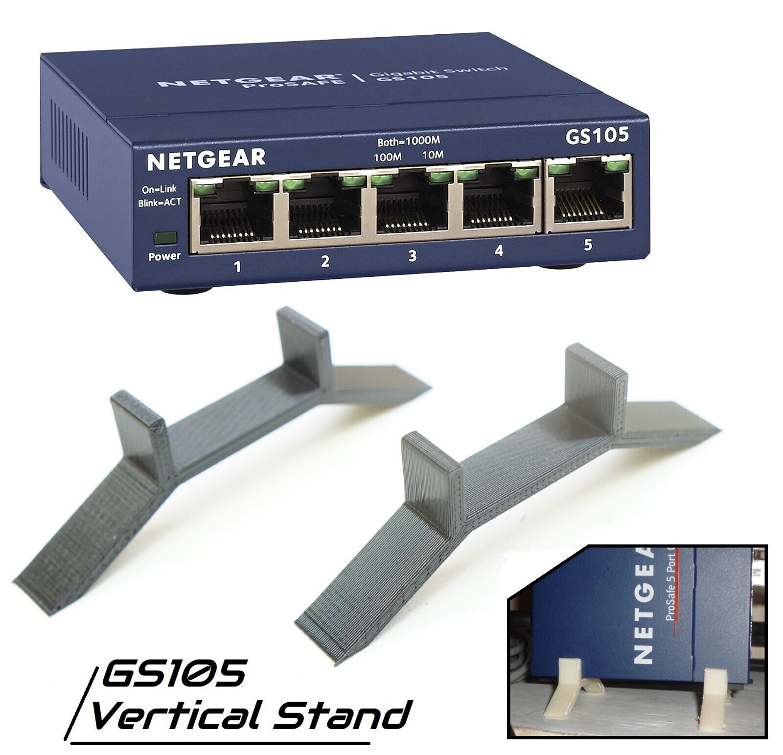 Vertical Stand Feet Risers for Netgear GS105, GS105E, GS105PE 5-Port ...