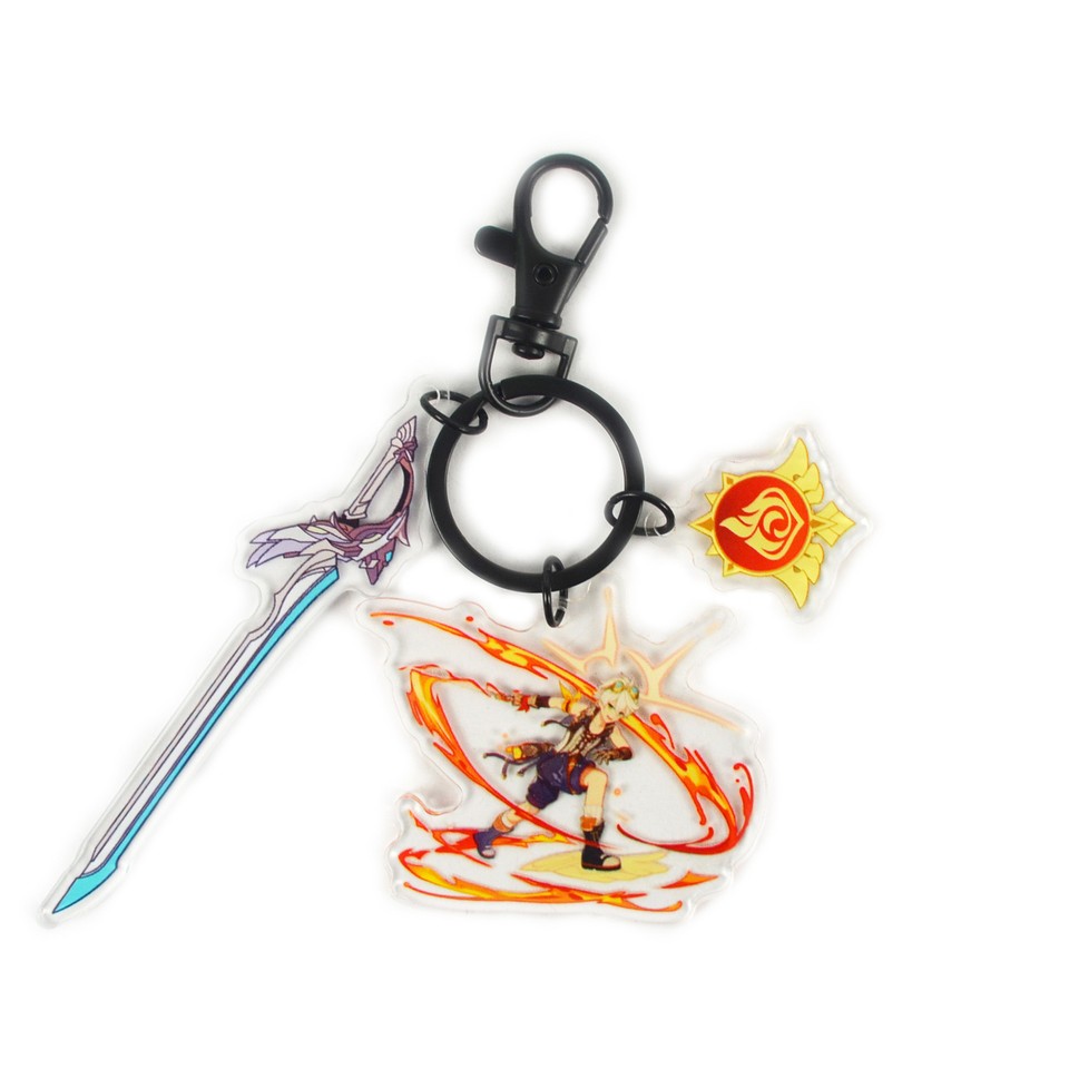 Genshin Impact Ganyu Zhongli Keqing Hutao Acrylic Keychain Key Ring ...
