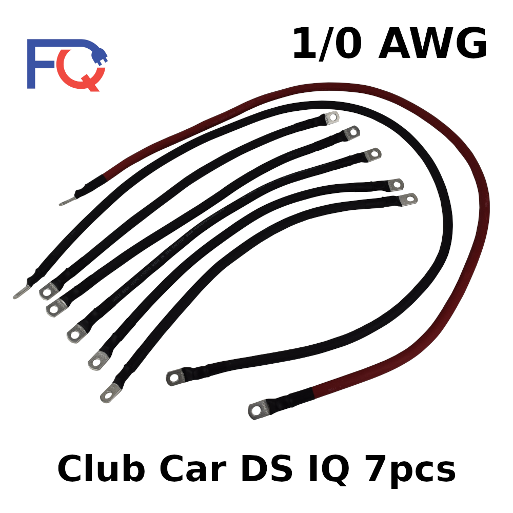 1/0 AWG Club Car DS IQ Golf Cart Battery Cables 7pcs Set 1/0 Gauge U.S ...