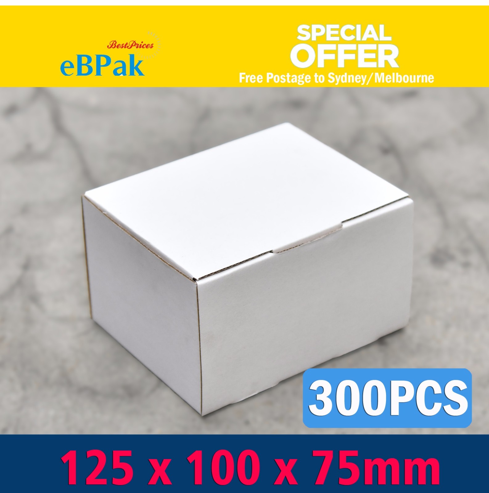 300x Mailing Box 125 x 100 x 75mm Diecut White Shipping Carton B44 ...