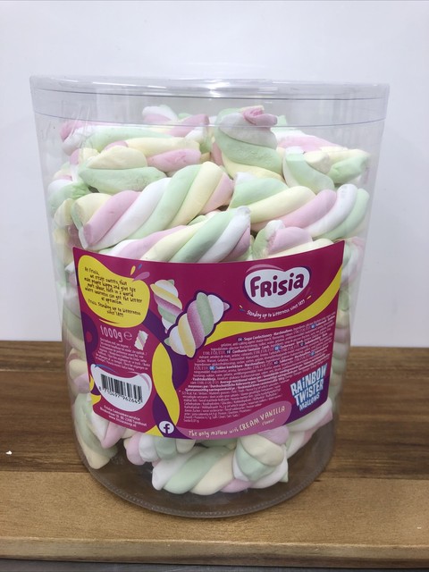 Frisia Rainbow Twister Mallow Cream Vanilla Soft Marshmallows Drum Tub ...