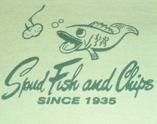 WEST SEATTLE SPUD FISH AND CHIPS T SHIRT 2XL ALKI BEACH SEAFOOD SINCE ...