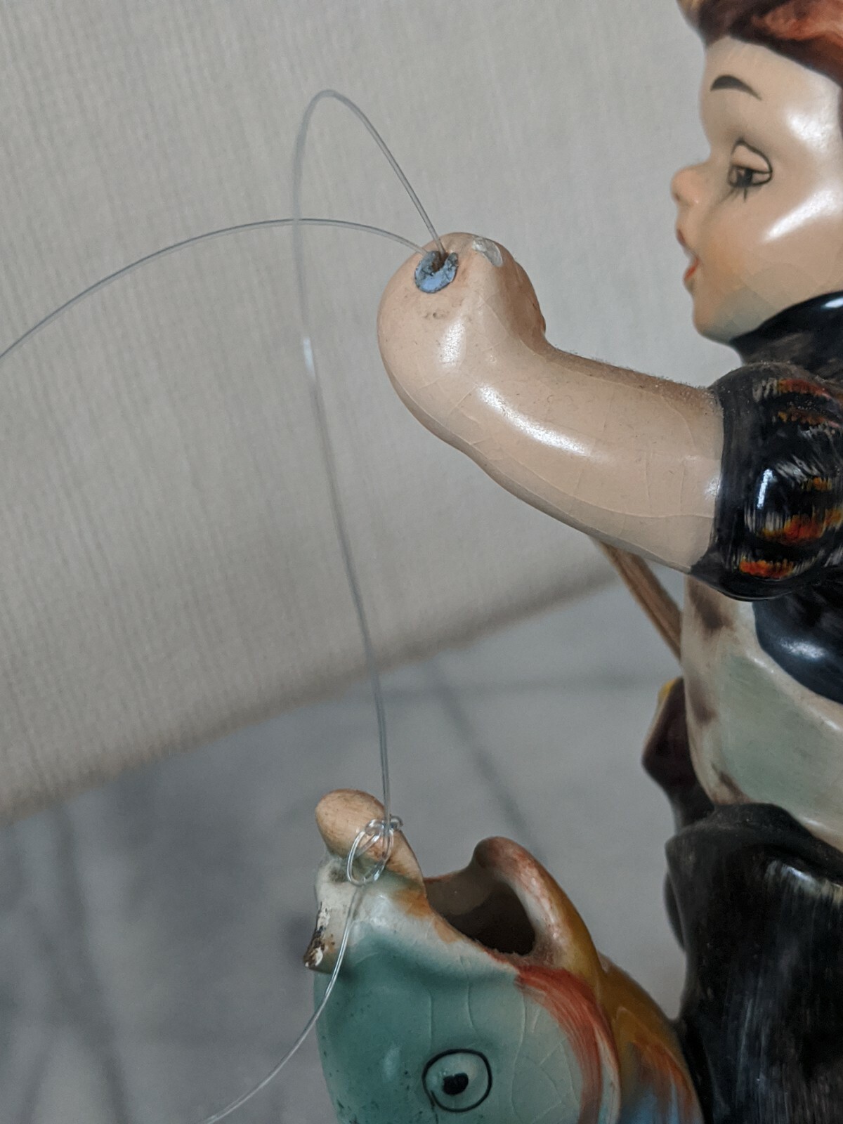 Friedel Figurine Boy Fishing, Western German Porcelain, Vintage **VGC ...