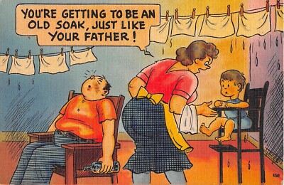 Drunk Asleep by Wife, Baby, & Wet Diapers-You're An Old Soak Like ...