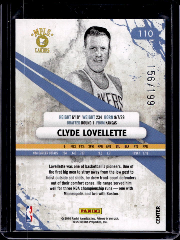 2010-11 Panini Rookies & Stars Clyde Lovellette Gold Holofoil #159/199 ...