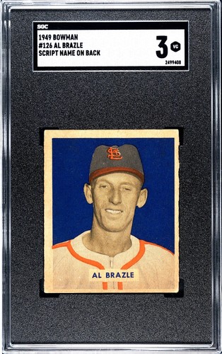 1949 Bowman 126 Al Brazle (script Name On Back) SGC 3 VG | eBay