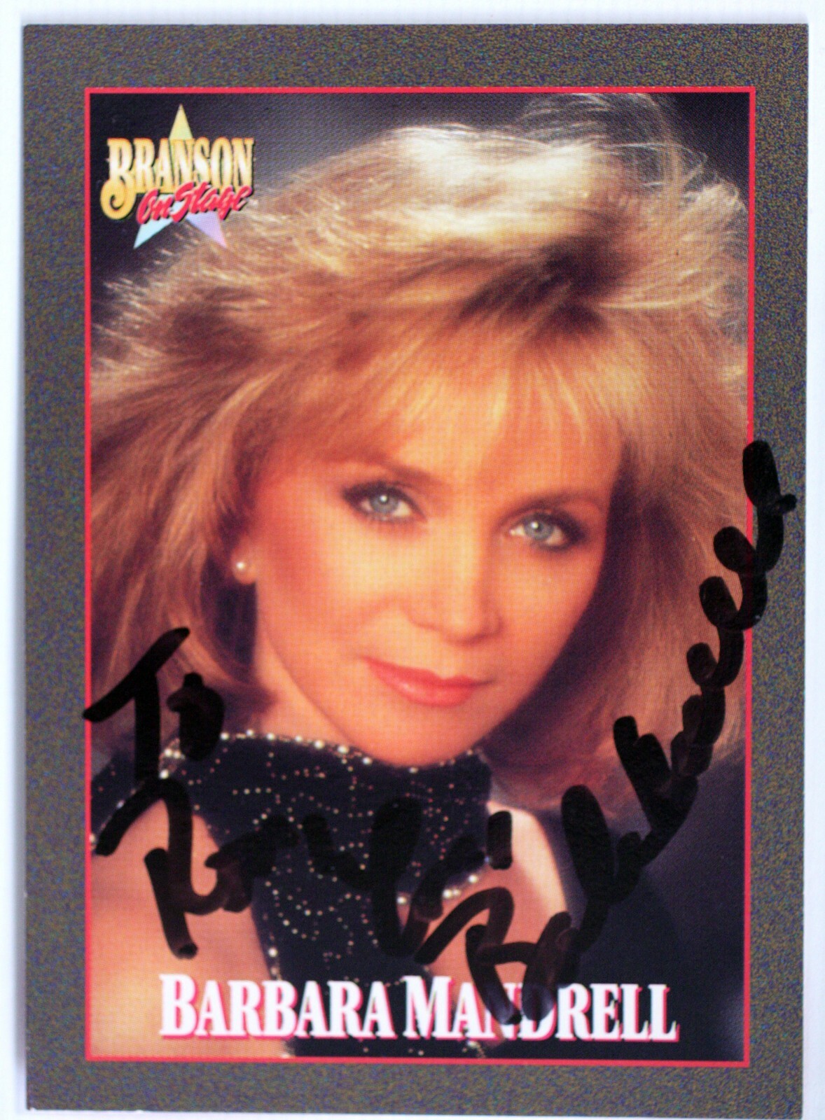 BARBARA MANDRELL SIGNED AUTOGRAPH 1992 COUNTRY BRANSON ON STAGE TRADING ...