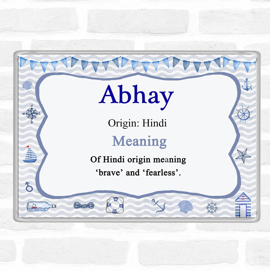 Abhay Name Meaning Jumbo Fridge Magnet Nautical | eBay UK