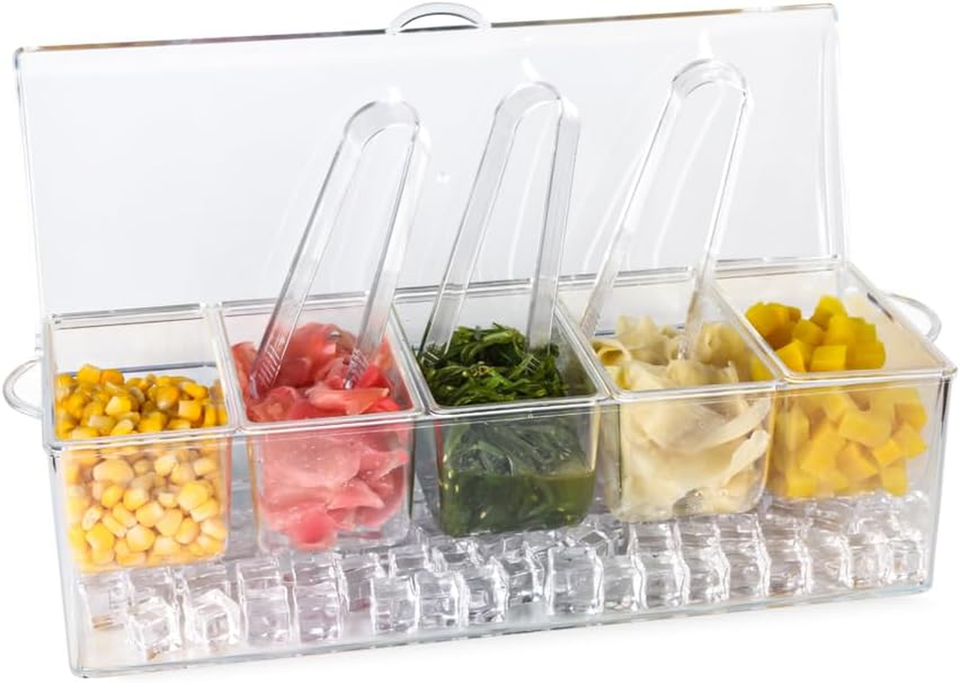 Chilled Condiment Server | Clear Icy Condiment Bar | Chilled Condiment ...
