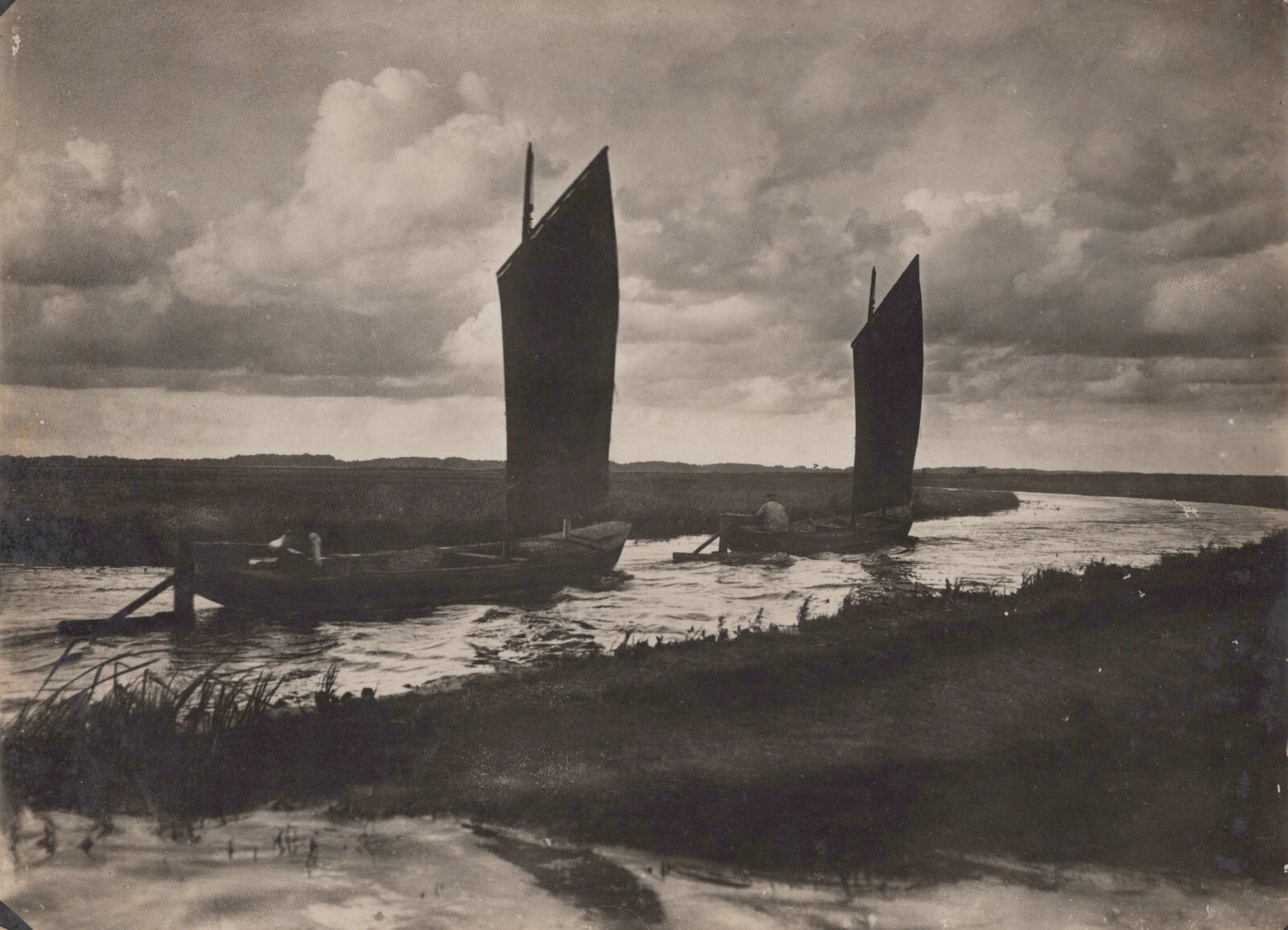 CARIBBEAN LANDSCAPE CUBAN SAIL BOATS BY THE RIVER CUBA 1960s VINTAGE ...