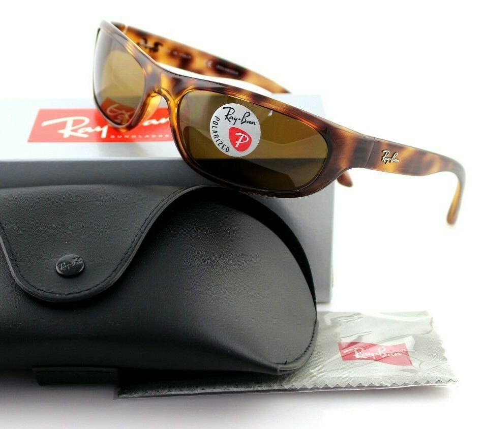 POLARIZED NEW Genuine RAY-BAN PREDATOR Tortoise Wrap Sunglasses RB 4033 ...