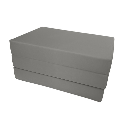 Twin Gray Trifold Foam Bed, Shikibuton, Folding Ottoman Mat 6 x 39 x 75 ...