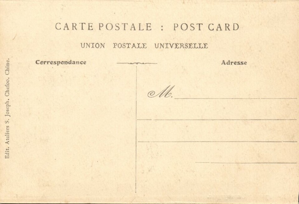 china, A Traveller (1930s) Chefoo, Hand Coloured Mission Postcard (27 ...