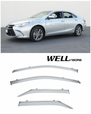 WellVisors Side Window Visors Deflectors Chrome Trim For Toyota Camry ...