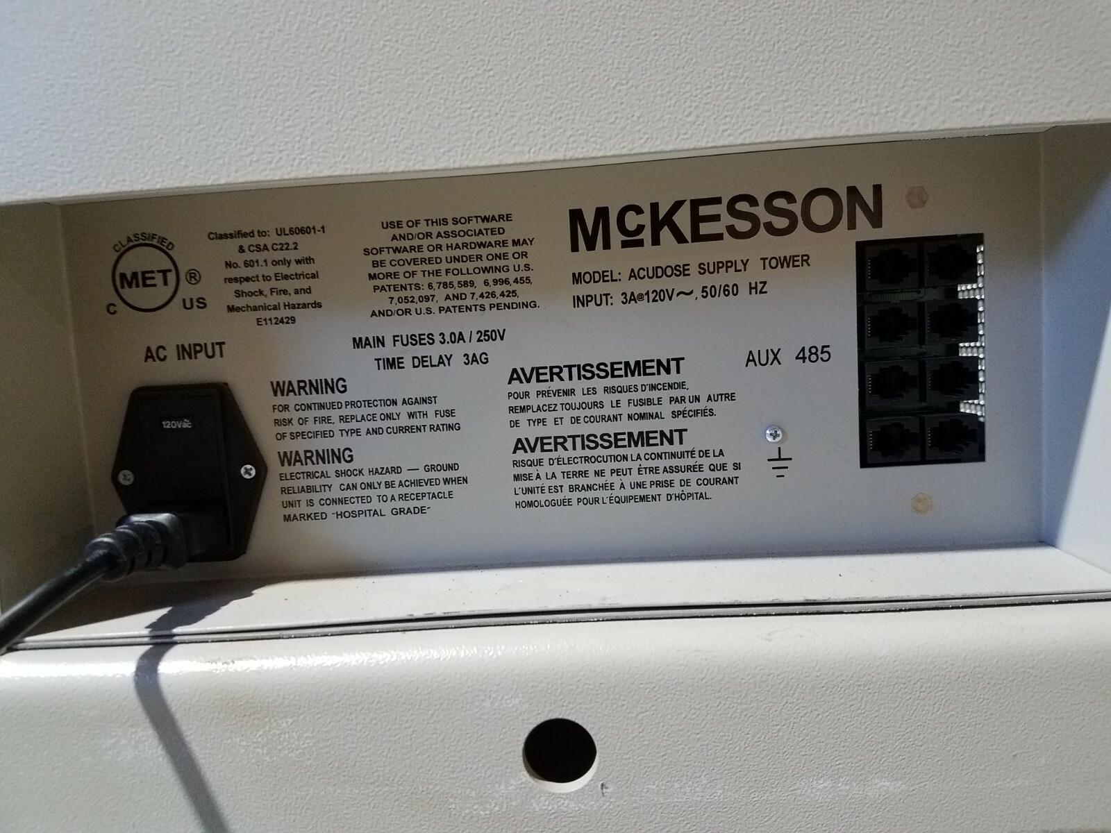 McKesson Acudose Medication Supply Tower Cabinet Lighted No Key - White ...