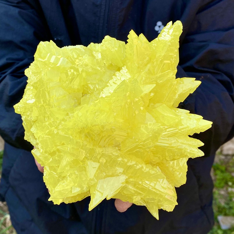 3.2LB Rare yellow sulfur crystal quartz crystal mineral specimen | eBay
