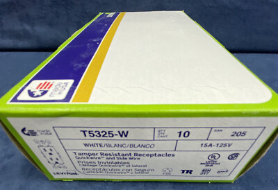 (10-Pack) Leviton T5325-W 15A 125V Tamper Resistant Decora Duplex Receptacle | eBay
