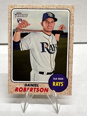 2017 Topps Heritage Baseball Card #588 Daniel Robertson RC Tampa Bay ...