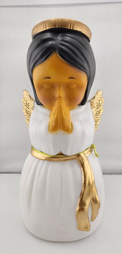 Holiday Time 11” Blow Mold Christmas Angel Praying Table Top LED Lights ...