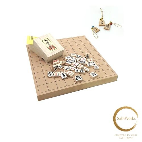 New Wooden shogi board set with original shogi bell and netsuke super ...