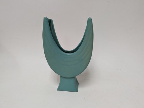 Art Deco Van Briggle Turquoise Half Moon Vase Signed RARE Shape | eBay